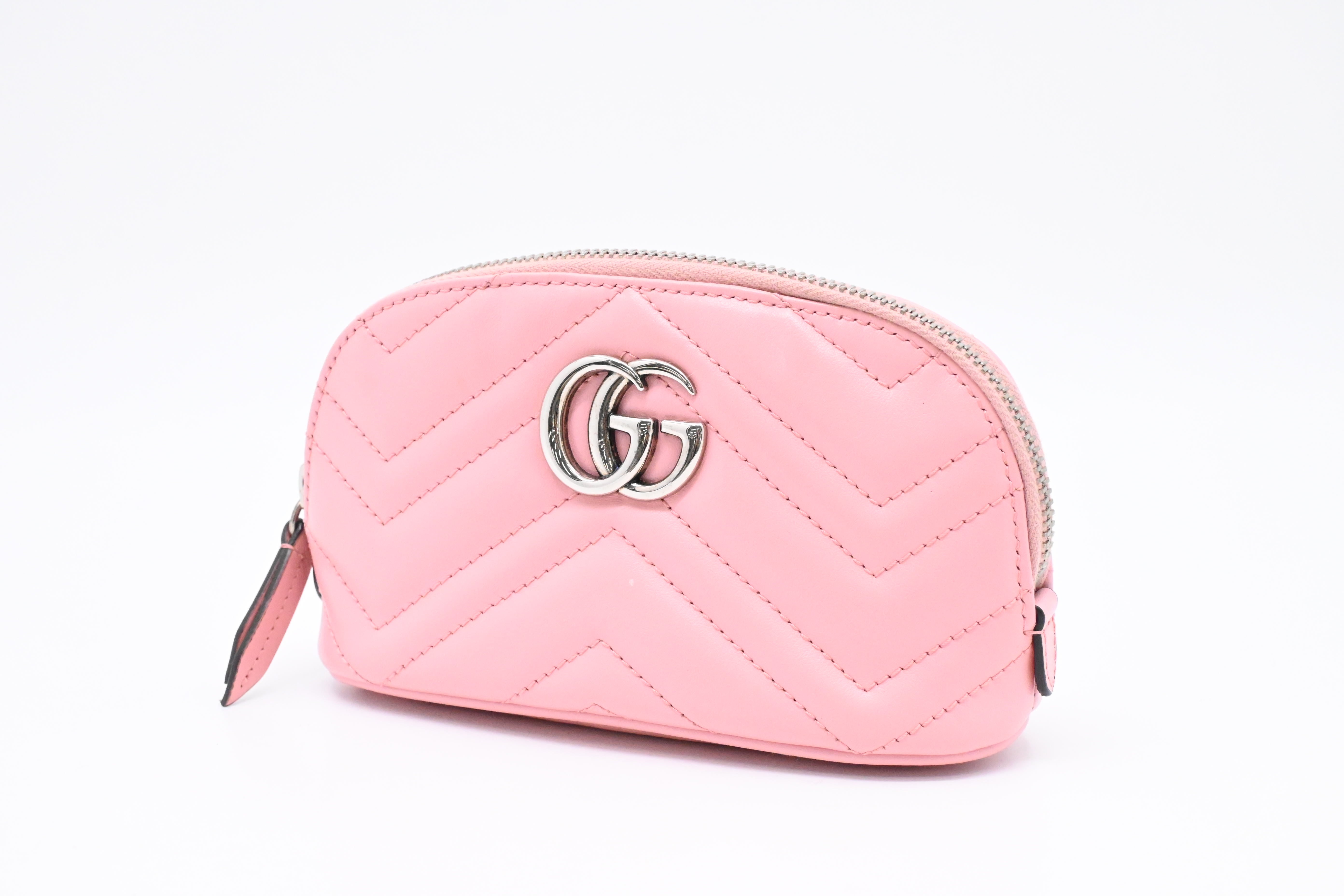 Gucci GG Marmont Key Pouch in Pink Leather – Weekly Lux Drop