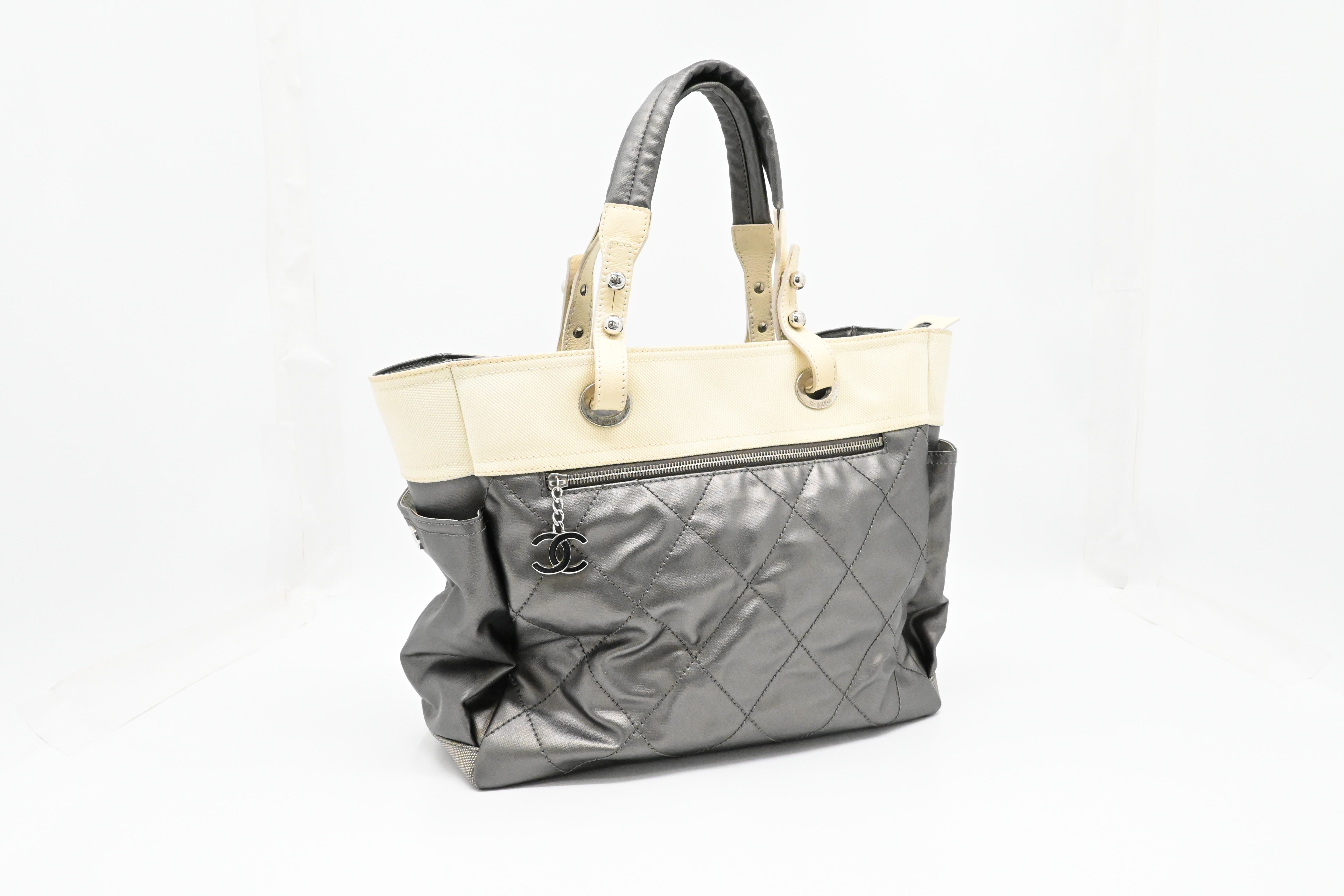 Chanel Paris-Biarritz Tote in Grey Coated Canvas – Weekly Lux Drop